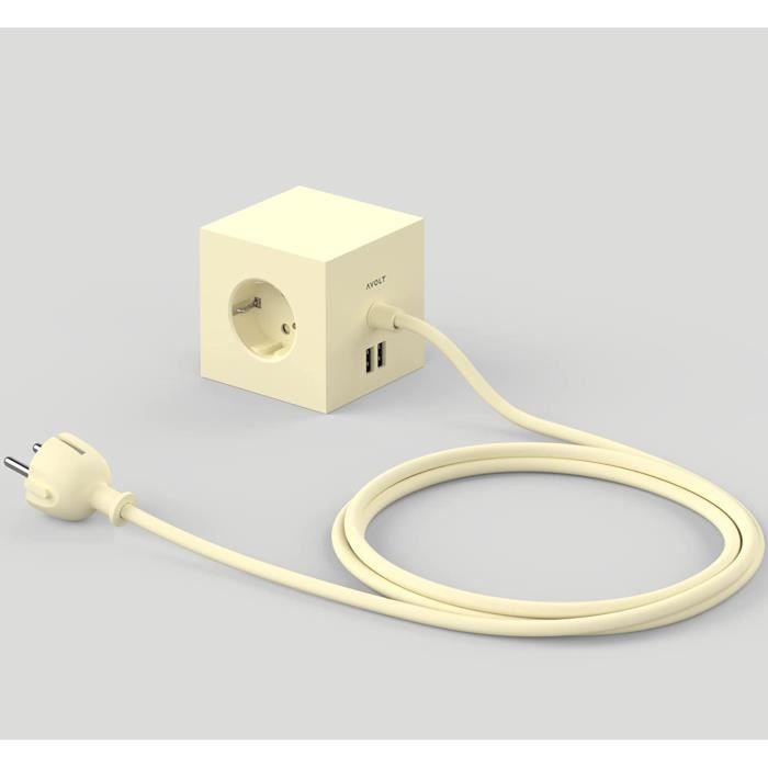 Multiprise Electrique - Multiprise USB Cube avec 3 Prises et 2 Ports ...