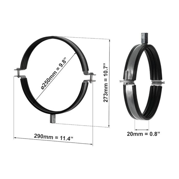 Collier de Serrage - M8/M10 - Ø 250mm - Acier Galvanisé - Joint en ...