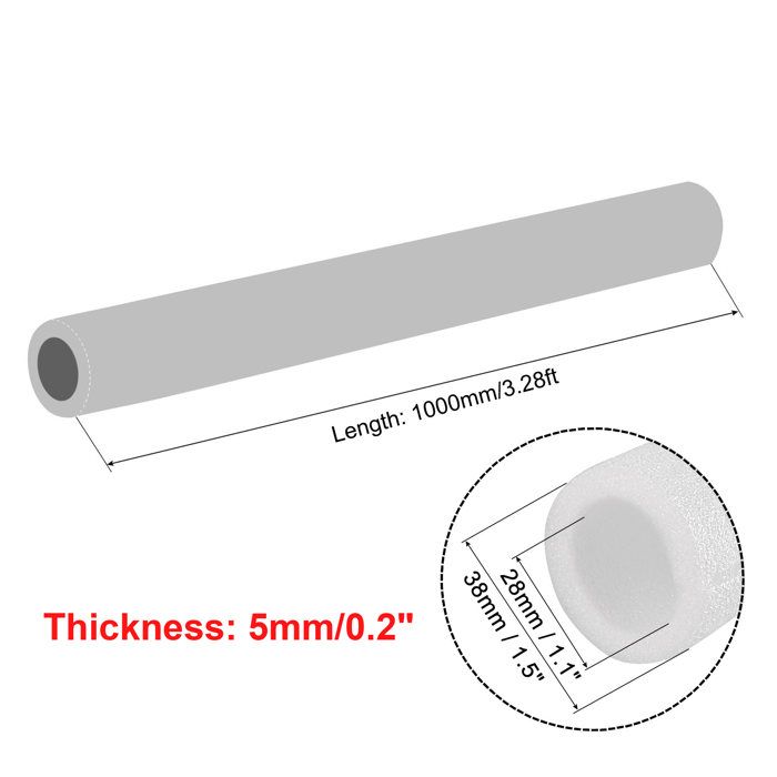 Gaine d'isolation de tube - SOURCING MAP - EPE Mousse - 1000mm - 28mm ...