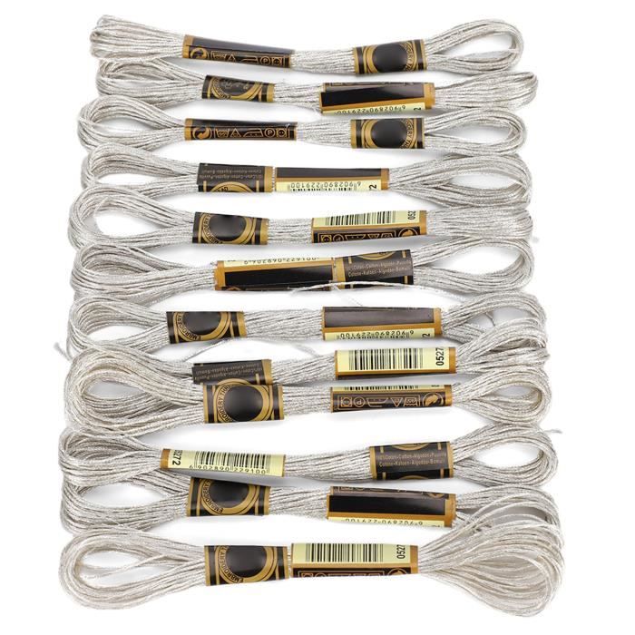 Zerone Fil à broder brillant 24pcs Fils de Point de Croix Fil à Broder ...