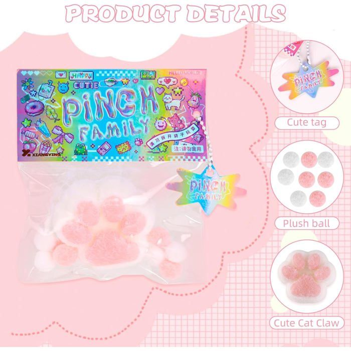 Squishy Patte de Chat Adulte JZSH — Jouet Anti-Stress Kawaii, Moelleux ...