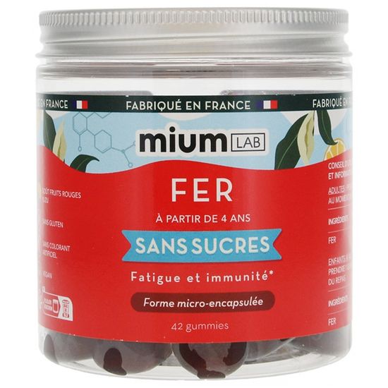 Mium Lab - Gummies Fer 14mg AB-Fortis Sans Sucres - Fatigue & Immunité ...