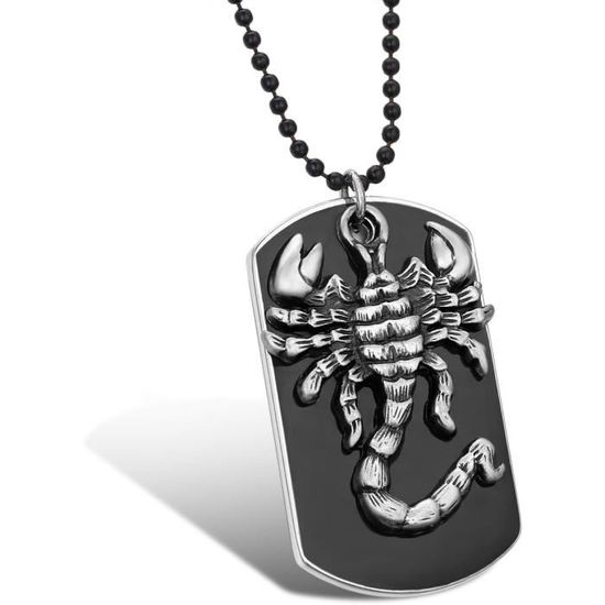 Collier Homme Scorpion Dog Tag Militaire Biker Alliage Fantaisie ...