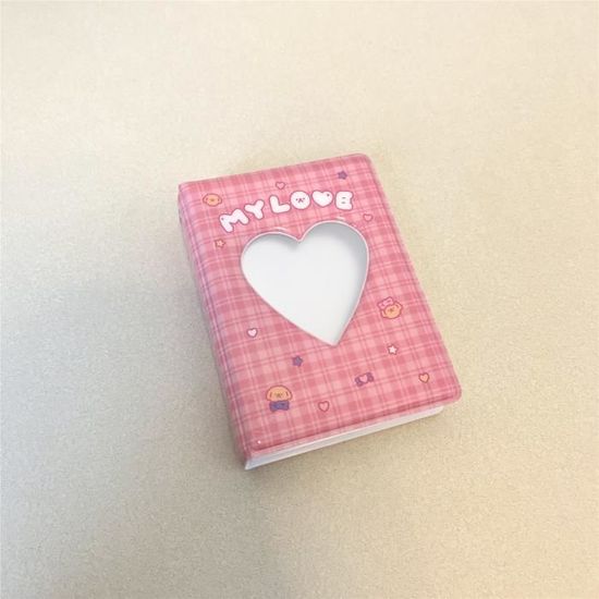 03-Chien Rose Mini Album Photo en forme de cœur'amour, 3 pouces, Kawaii ...