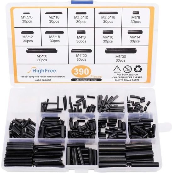 390 Pcs Kit de Goupille à Ressort Fendue en Acier Inoxydable ...