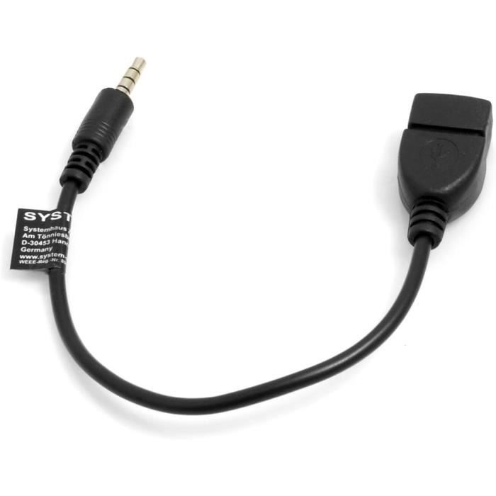 Câble Audio USB Type A vers Pr Jack 3,5 mm Noir.[Z1314] - Cdiscount ...