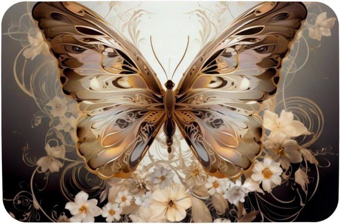 Tapis de salle de bain - MARQUE - 50,8 x 200,9 cm - Motif papillon ...