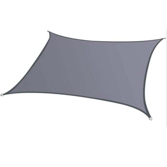 Voile dombrage rectangle 2x4m gris protection solaire hydrofuge ...
