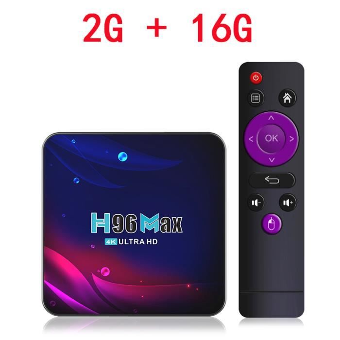 Ue Plug - Boîte de télévision 2G 16G - Boîtier Smart Tv H96 Max V11 Rk3318, Android 11, 4k ...