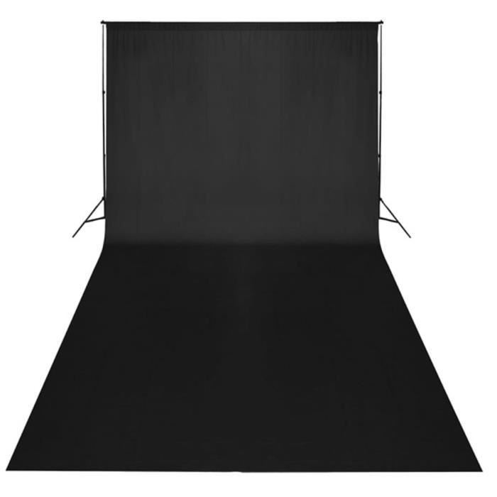 Kit de studio et toile de fond noire 600 x 300 cm et lumières ...