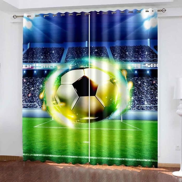 Rideau Salon Occultant - 2 Pièces Terrain De Foot Vert Rideaux ...