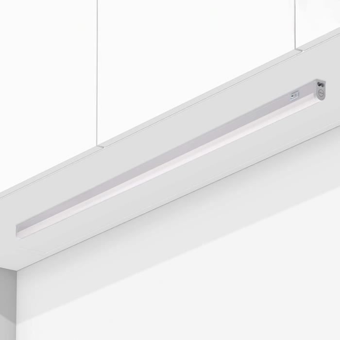 Réglette Led Raccordable 18W Avec Interrupteur Riga Blanc Chaud 3000K ...