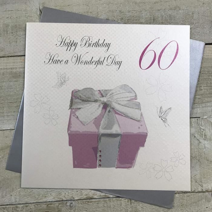 Grande Carte D'Anniversaire Happy Birthday Have A Wonderful Day, Motif Cadeau Rose, Fait Main ...