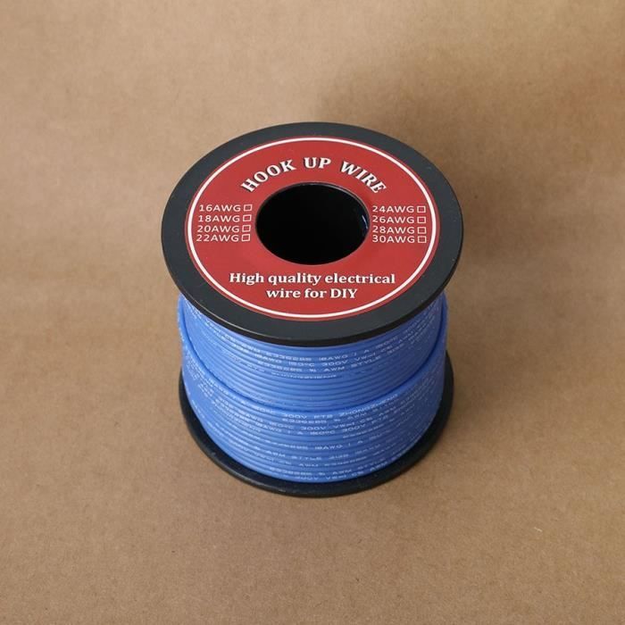 Câble-fil,Fil électrique toronné à crochet de 55m, 22 AWG, avec UL3132, fil de Silicone Flexible ...
