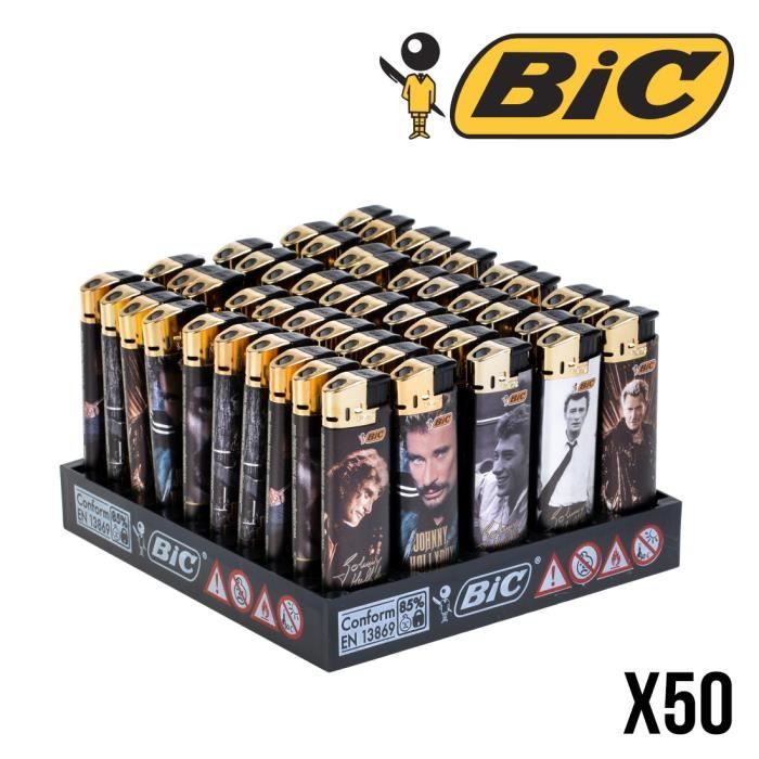 BRIQUETS BIC ELECTRONIQUES JOHNNY HALLYDAY X50 8 cm x 2,5 cm x 1,5 cm ...