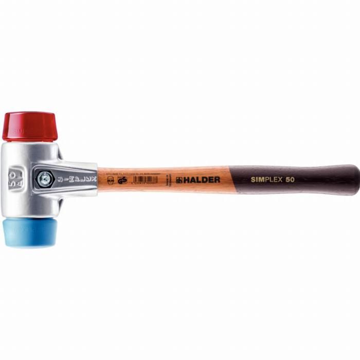 Maillet HALDER SIMPLEX TPE souple / plastique avec boîtier en aluminium et manche en bois - D=30 ...