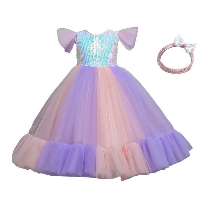 Freebily Robe De Princesse Enfant Fille Brillant Sequin Robe De Soirée