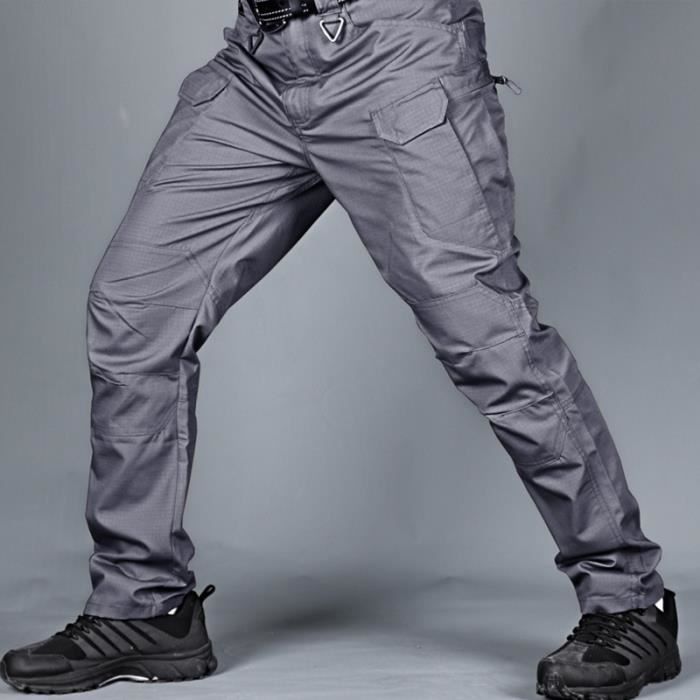 Pantalon de jogging - Cargo élastique imperméable pour homme tactique - Gris - Sports d'hiver ...