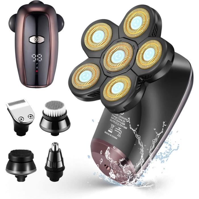 Rasoir Electriques Hommes 5 IN 1 Multifonctionnel Rasoir Homme 6D Tête ...