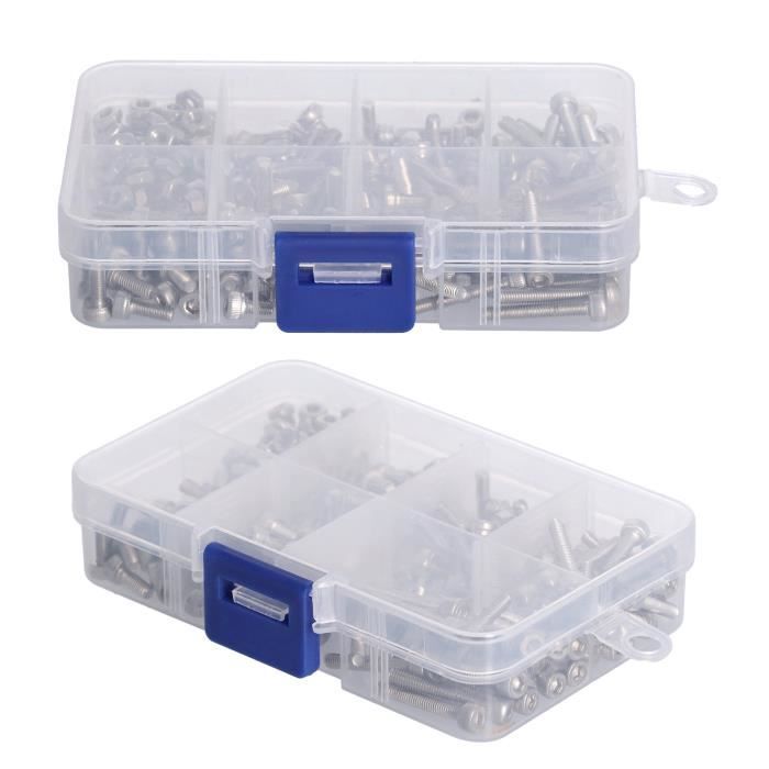 Boulon hexagonal à capuchon Kit d'assortiment d'écrous de boulons 304, capuchon en acier ...