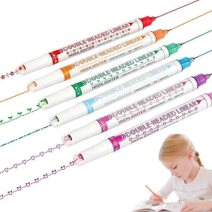 Stylo Surligneur Courbe, Stylos Surligneurs Qui Font Des Motifs, Stylos ...