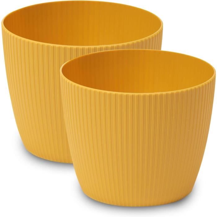 Lot de pots finition mate - Plastique - Adapté aux grandes plantes ...