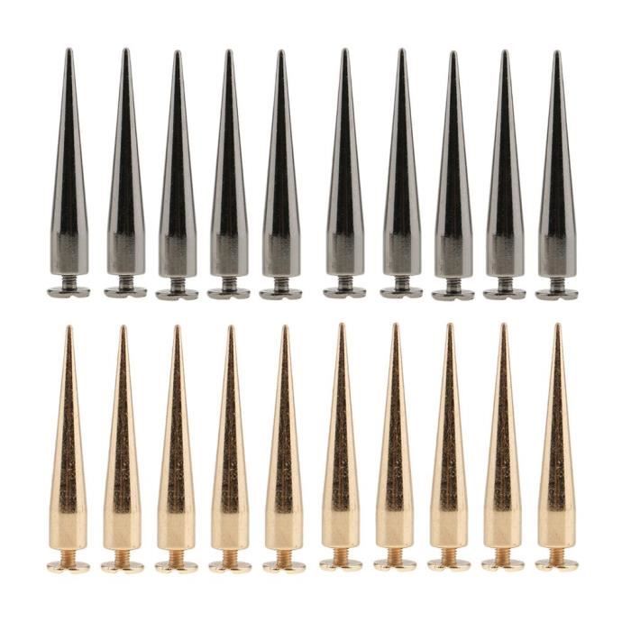 20 Pièces 7x40mm Cône Vis Goujons Polis Balle Rivet Taches Bricolage ...