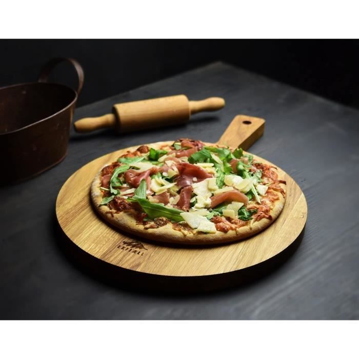 Planche à pizza en bois chêne 40x30x2 cm - environ 30 cm de diamètre ...