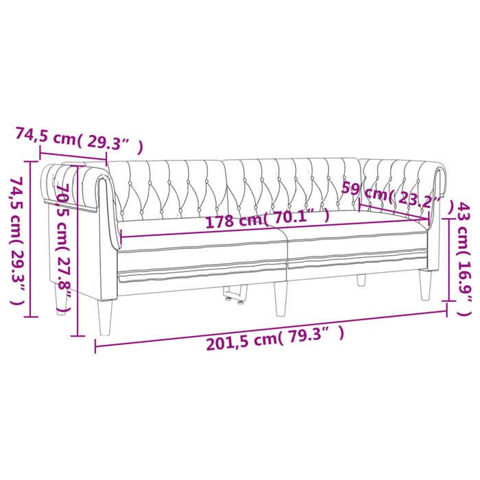 VidaXL Ensemble de canapés 3 pcs gris foncé tissu, canapé, siège de ...