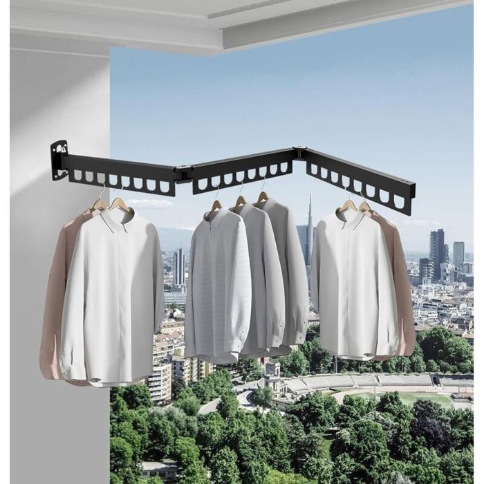 Estante de secado de ropa, estante plegable de acero al carbono montado ...