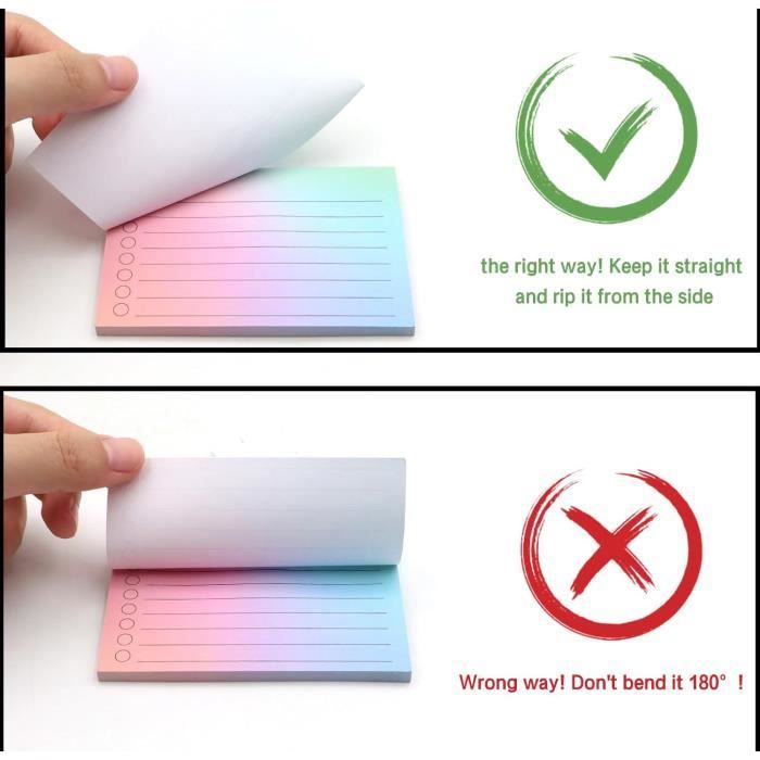 9Pcs Blocs-Notes Autocollants Colorés,Notes Auto Adhésifs Doublés ...