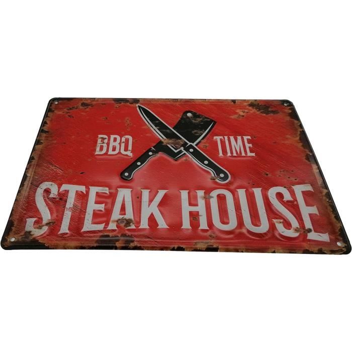 Steakhouse Bbq Plaque Murale En Métal Rétro En Relief Pour Porte De ...