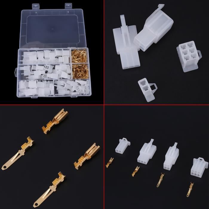 Pwshymi kit de connecteurs 40 jeux de connecteurs de fils 2.8MM 2 3 4 6 voies, boîtier Terminal ...