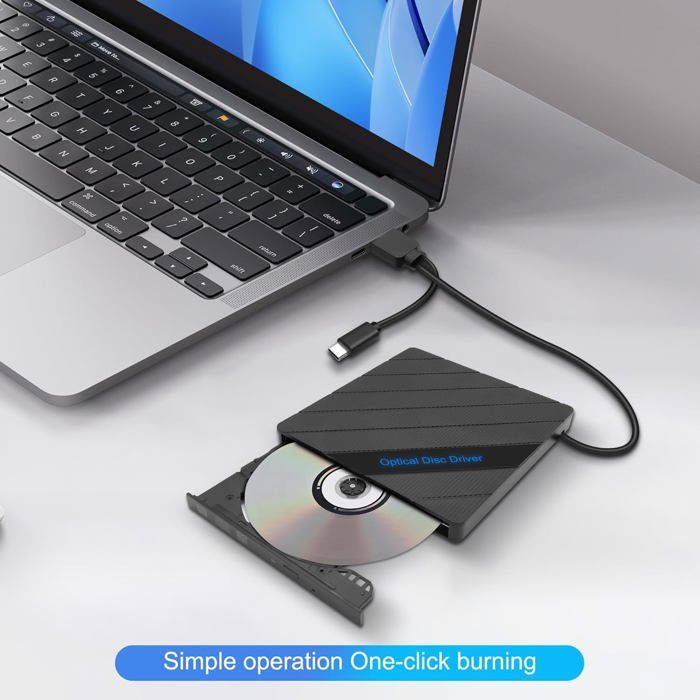 Lecteur CD/DVD externe pour ordinateur portable USB 3.0 Type-C Portable ...