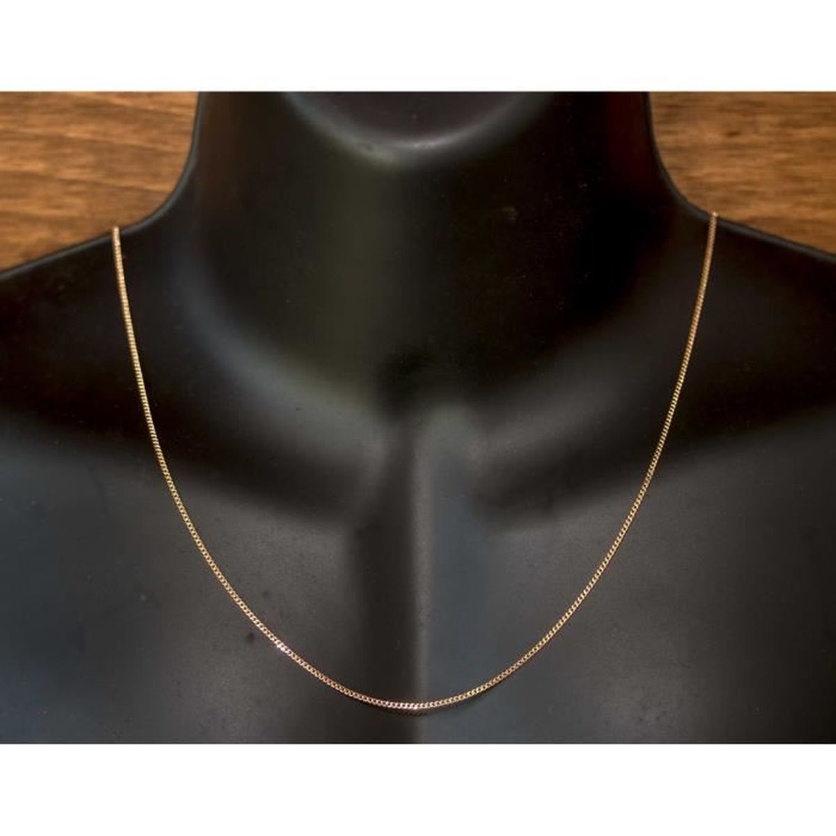 Chaine homme 55cm plaqué or authentique fine 1.6mm collier pour ...