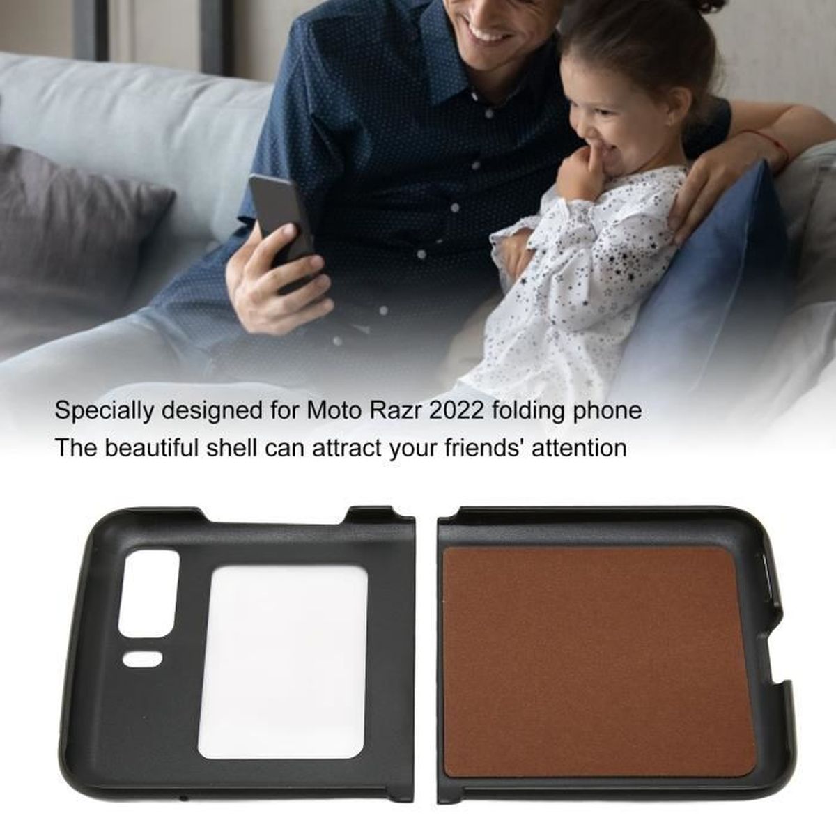 XIT Coque pour Moto Razr 2022 Coque de protection motif litchi ...