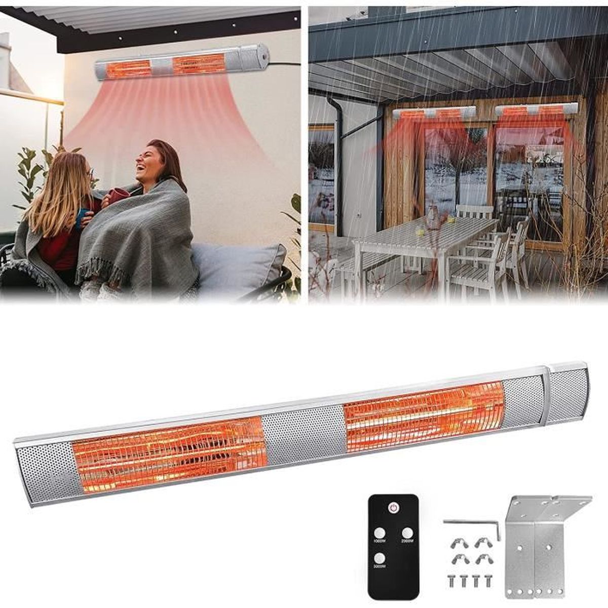 LARS360 3000W Chauffage radiant Terrasse Infrarouge Chauffage radiant ...