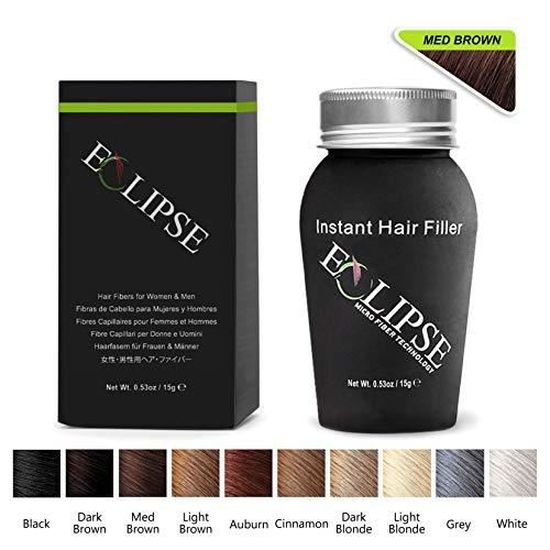 Eclipse Hair Building Fibers & Beard Filler - Instant Hair Fillers Thinning Hair Beard & Partial ...