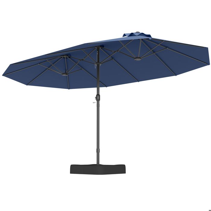 Parasol Double de Jardin 470x285cm Rectangulaire - COSTWAY - Base et 2 ...
