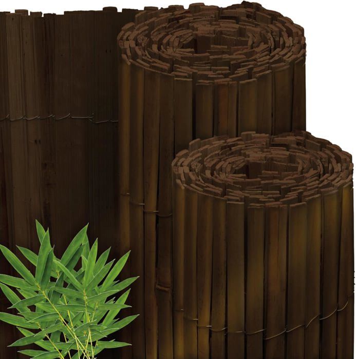 Sol Royal Canisse Brise Vue Balcon Bambou 120x600 cm Marron Foncé ...