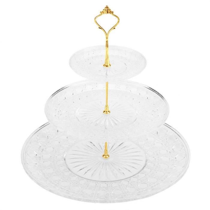 Akozon plateau à fruits à 3 niveaux Plateau à gâteaux rond en acrylique ...
