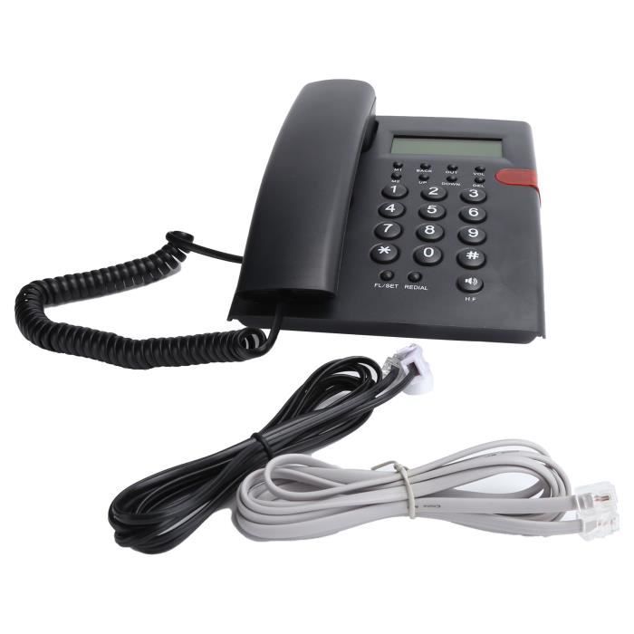 Téléphone de bureau Téléphone Fixe Filaire avec Identification de L'appelant, Téléphone Filaire ...