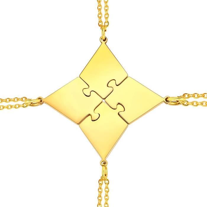 Collier Séparable À Personnaliser Pendentif Puzzle 3-4-5-6-7-8 Pièces ...