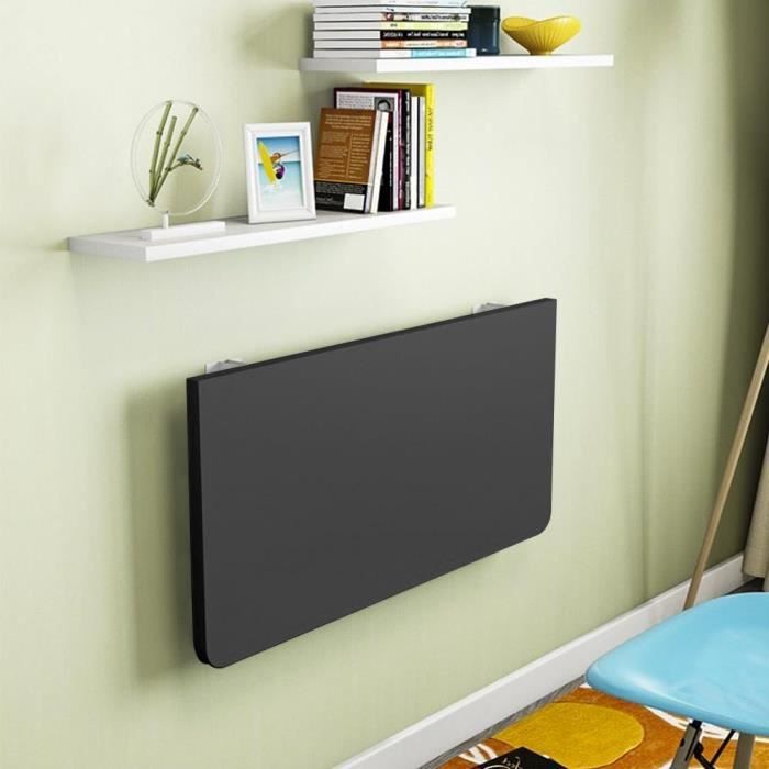 Bureau Pliable Mural, Table Pliante Murale Etagere Flottante En Bois ...