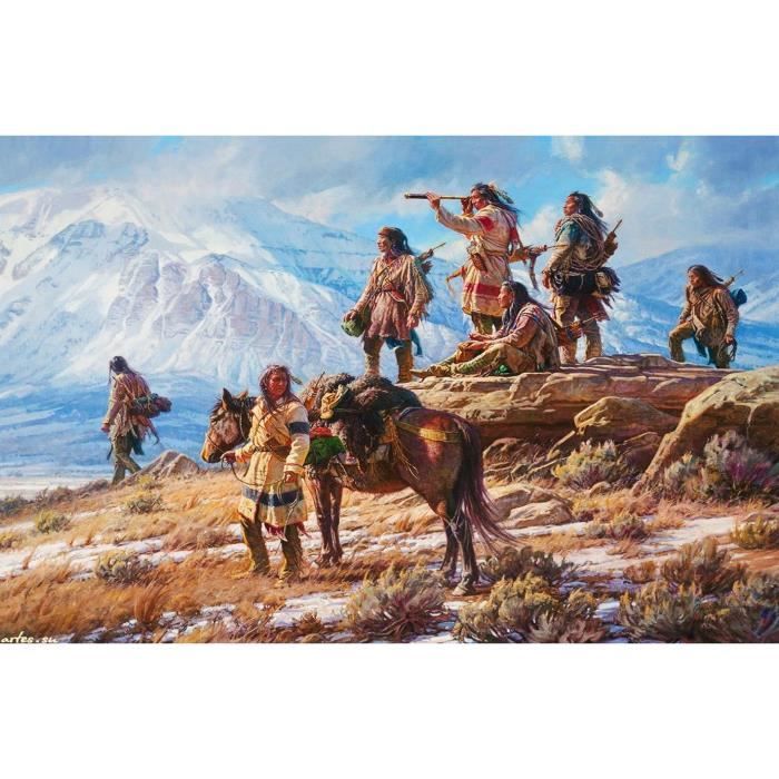 BGK-82 5D Diamond Cross Stitch "Sioux and Tribes" DIY Adulte Cristal ...