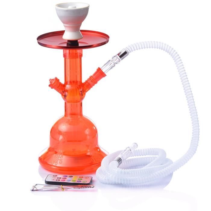 Chicha,Kit de Chicha avec lumière LED, plaque de tabac, bol, tuyau ...