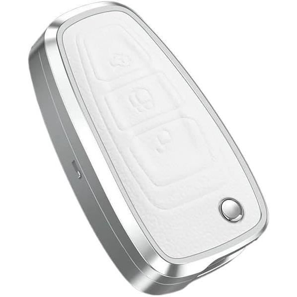 Coque Clé De Voiture Étui Cuir Métal Clé Voiture Housse Pour Ford Pour ...
