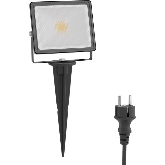 Projecteur De Jardin Led Flin Avec Piquet De Terre & Prise Pour L ...