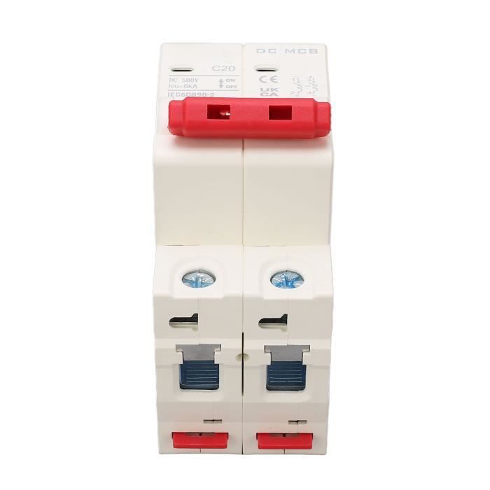 Petit Disjoncteur 2P Petit Disjoncteur, Dc500V 6000A Capacité De Rupture 20A Courant Nominal ...
