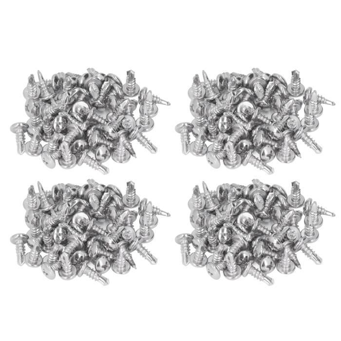 HURRISE Remplacement de vis 200 pièces vis autoperceuses 304 acier inoxydable tête ronde ...